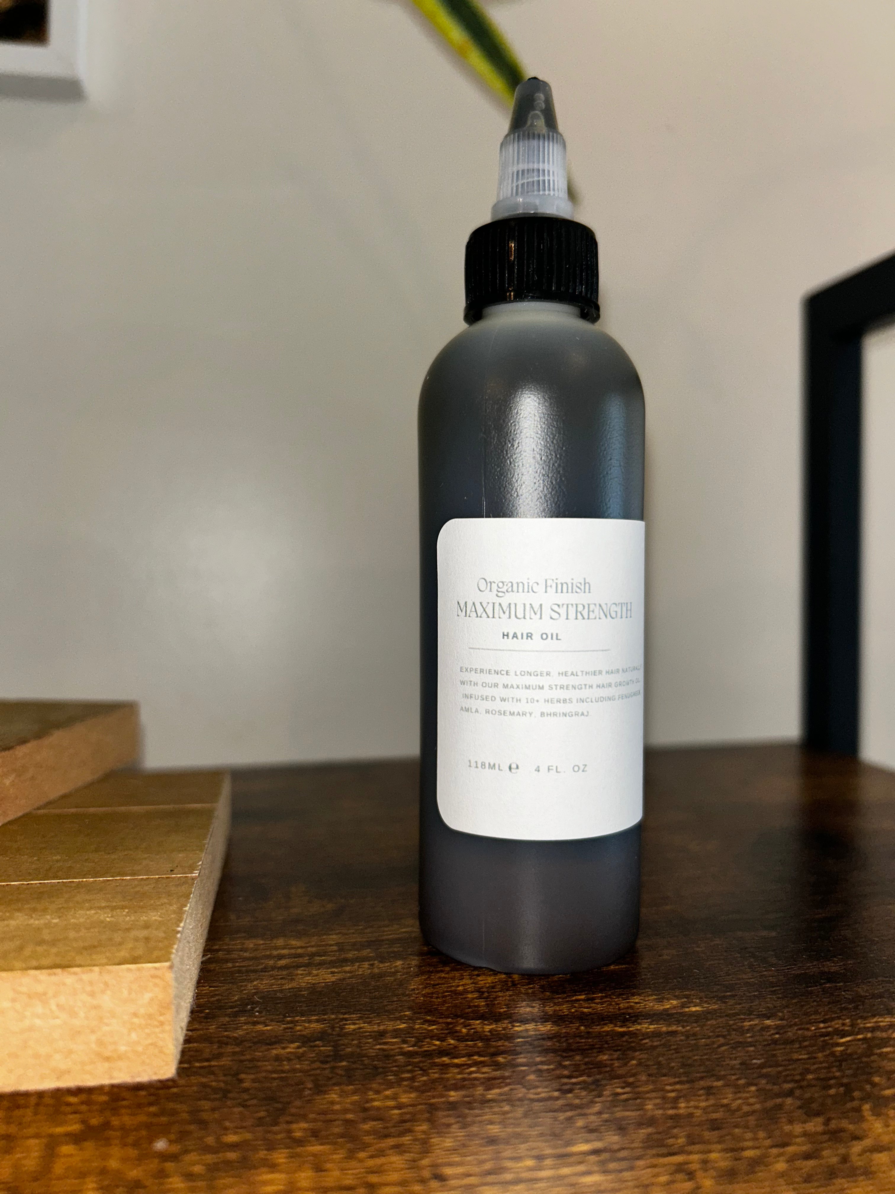 MAXIMUM STRENGTH Hair Oil 4OZ – Organic Finish